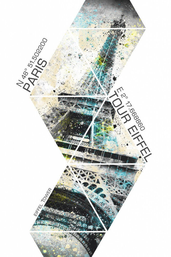 Ebern Designs Modern Art Eiffel Tower Coordinates | Wayfair.co.uk