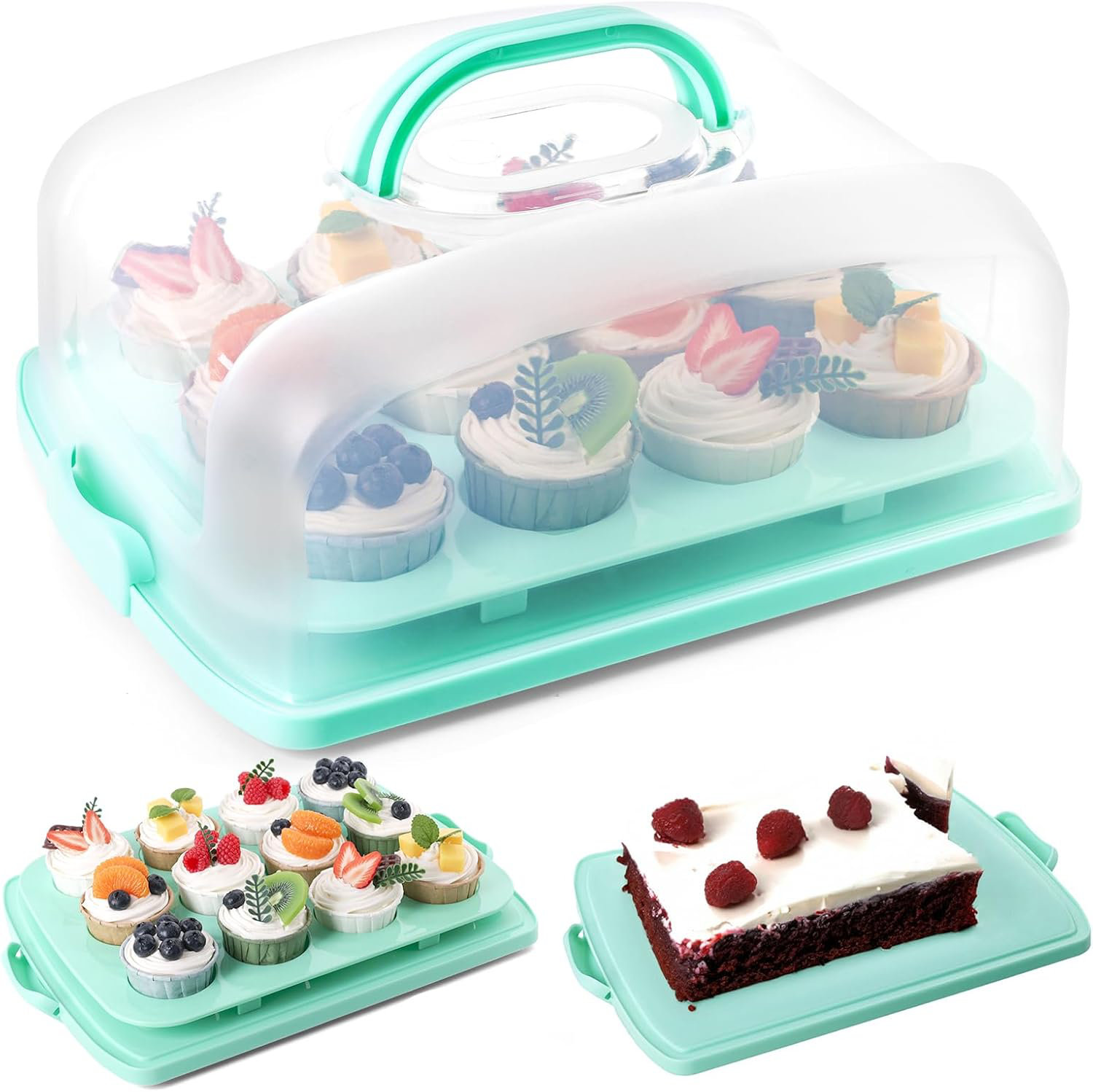 Prep & Savour Cake Carrier with Lid, Cake Holder Cupcake Container for ...