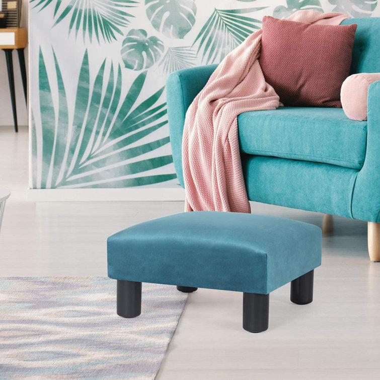 Latitude Run® Small Footstool Ottoman Upholstered Soft Footrest With ...