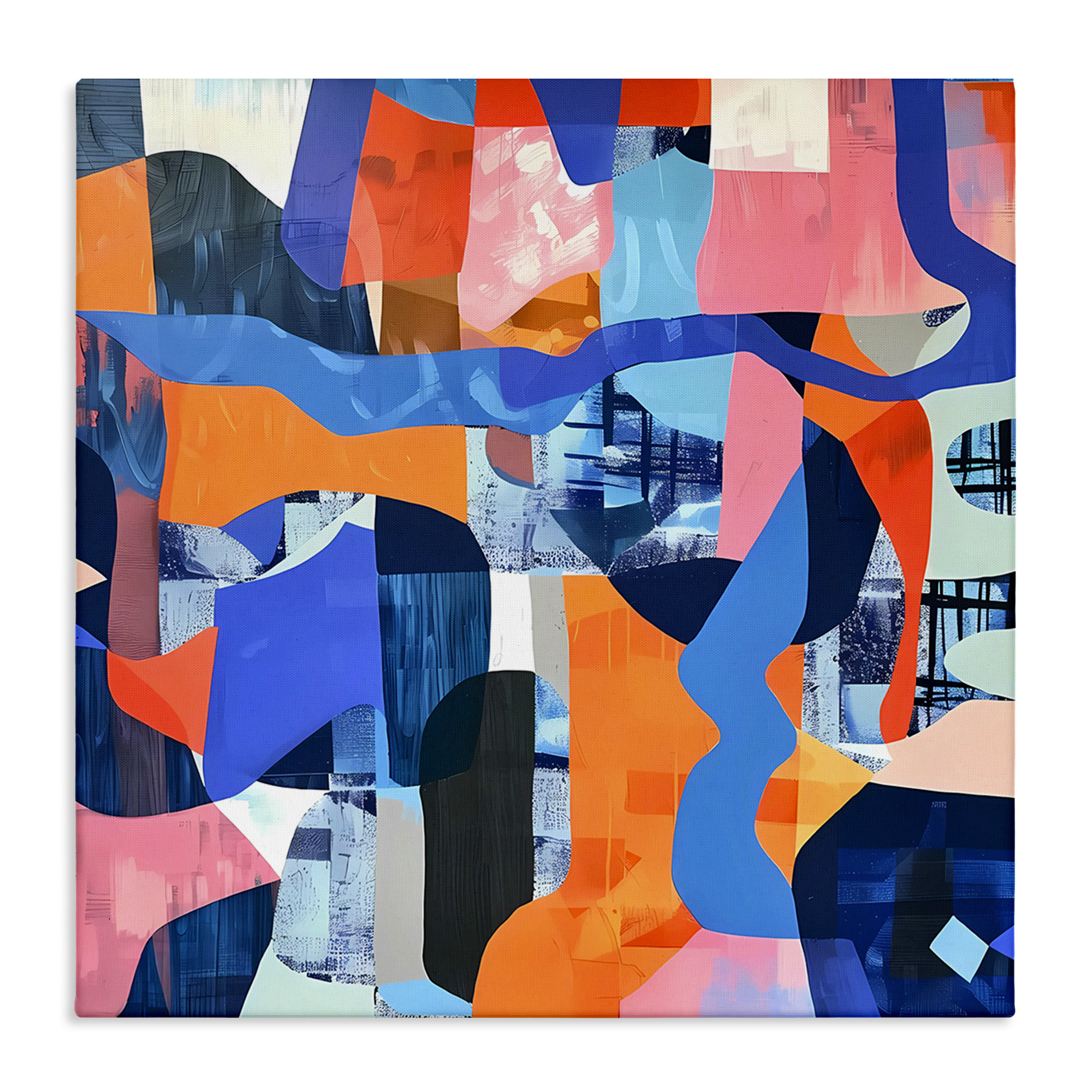 Wrought Studio™ Wavy Woven Shapes Collage Canvas Wall Art by Walker ...