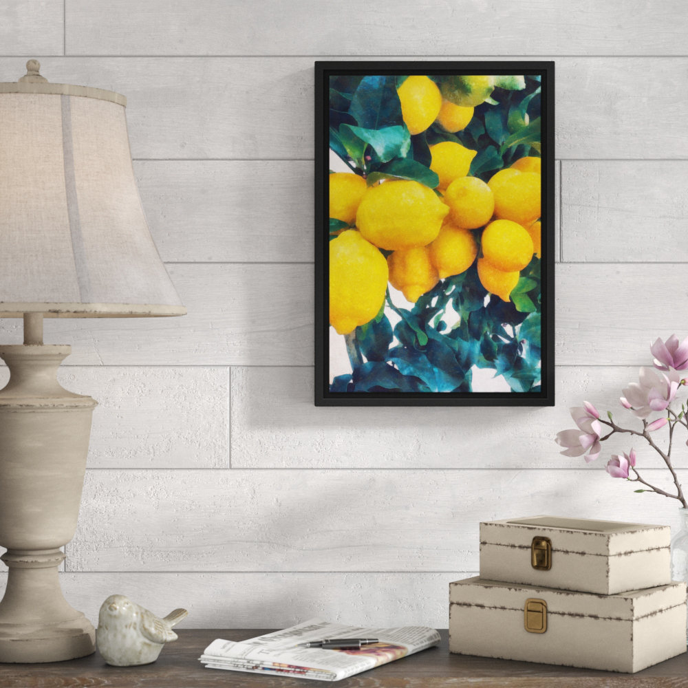August Grove® 'Lemon Tree' Framed Photographic Print on Canvas | Wayfair