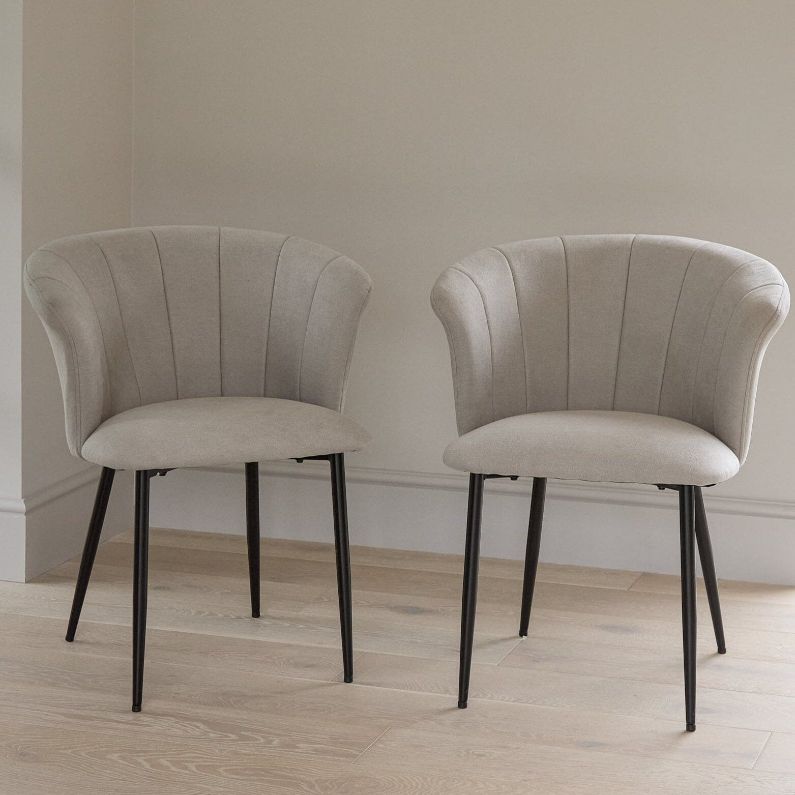 George Oliver Soft Beige Dining Chairs - Set of 2 - Gold Legs | Wayfair ...