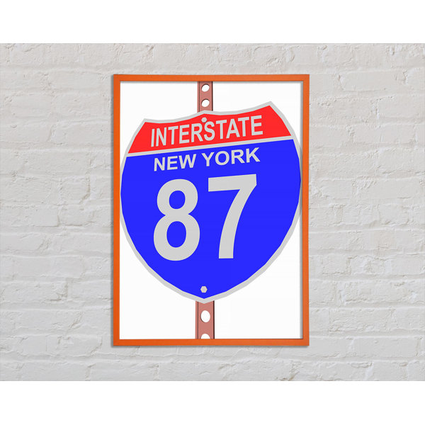 Happy Larry Hargraves Interstate 87 Sign - Single Picture Frame Art ...