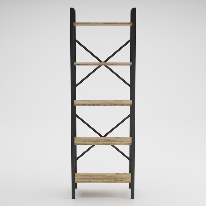 17 Stories 71'' H Metal Etagere Bookcase Tall Book Shelf | Wayfair