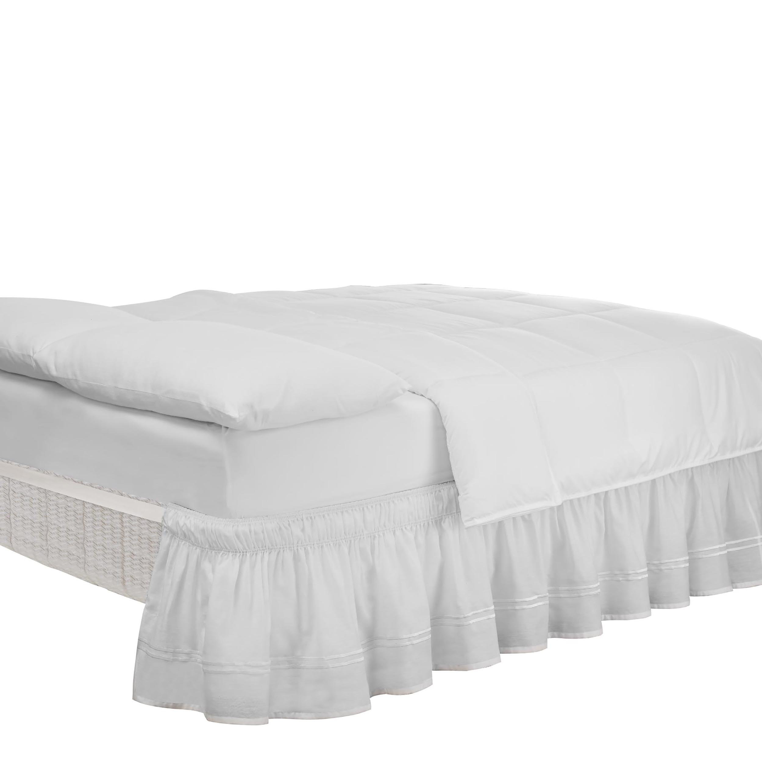 Easy Fit™ Baratta Stitch Embroidered 17" Bed Skirt & Reviews | Wayfair