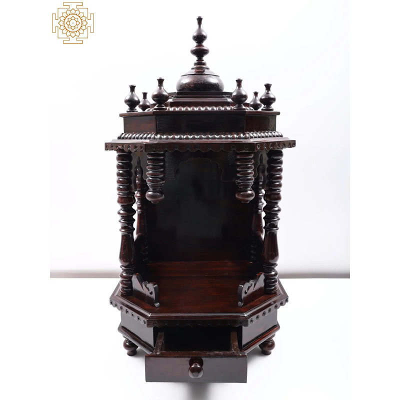 Exotic India Designer Wooden Temple with Drawer | Wayfair
