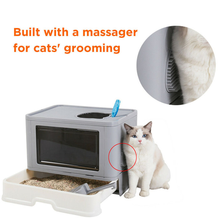 Tucker Murphy Pet™ Wide Entry Jumbo Foldable Cat Litter Box & Reviews ...