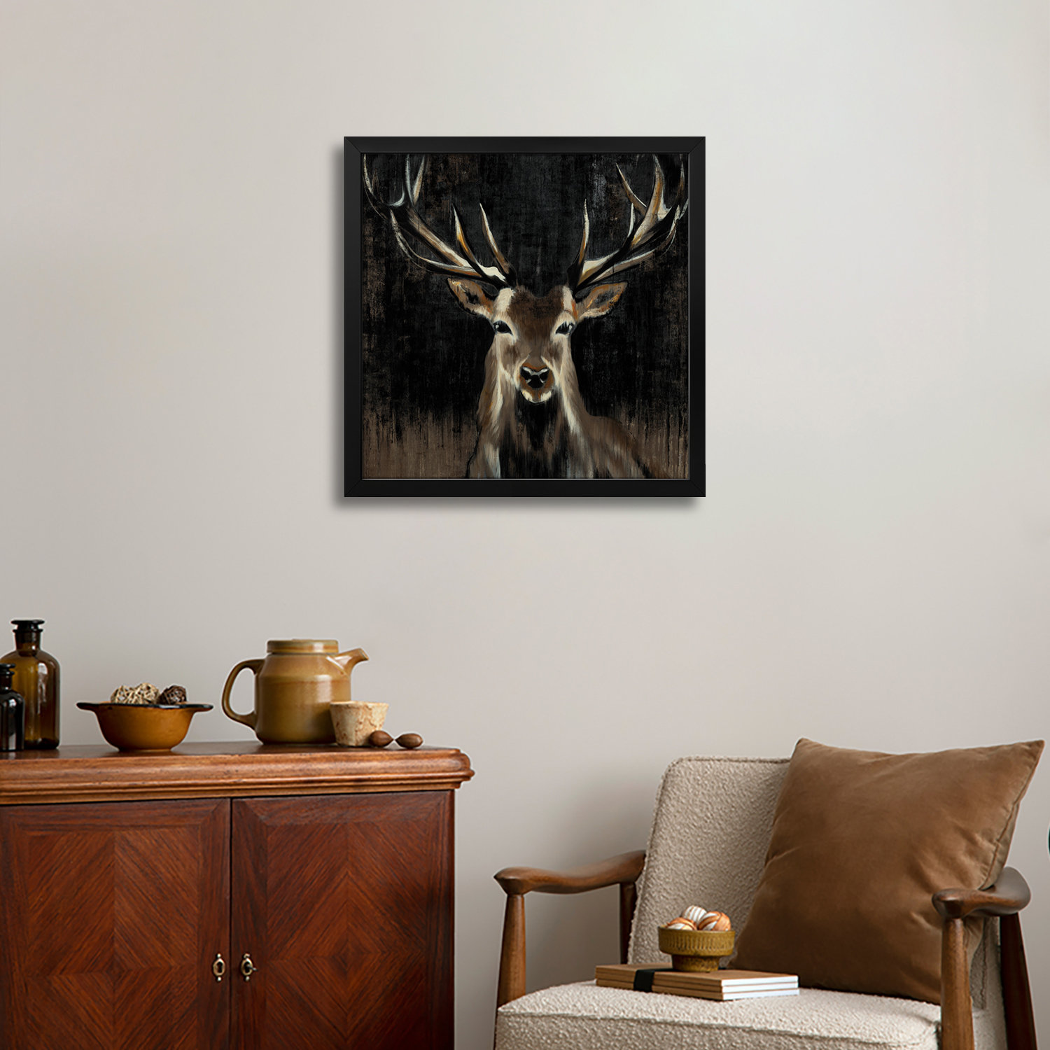 Millwood Pines Young Buck Premium Framed Poster by Liz Jardine ...