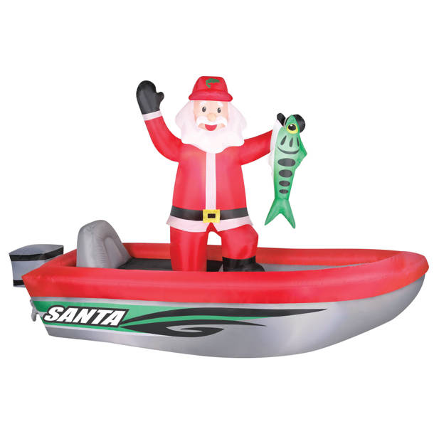 The Holiday Aisle® Fishing Santa Inflatable & Reviews | Wayfair