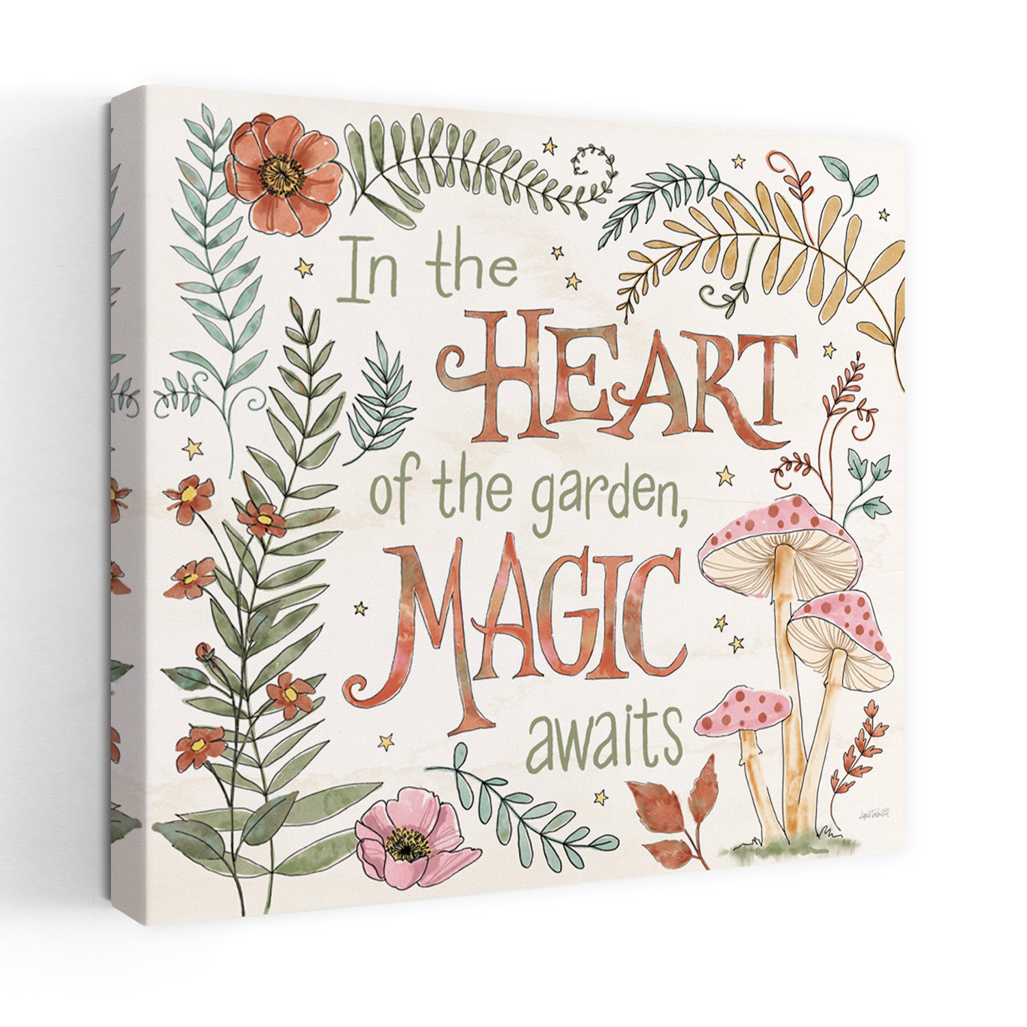 Ophelia & Co. Garden Garden Fairies Viii With Ferns Floral Art | Wayfair