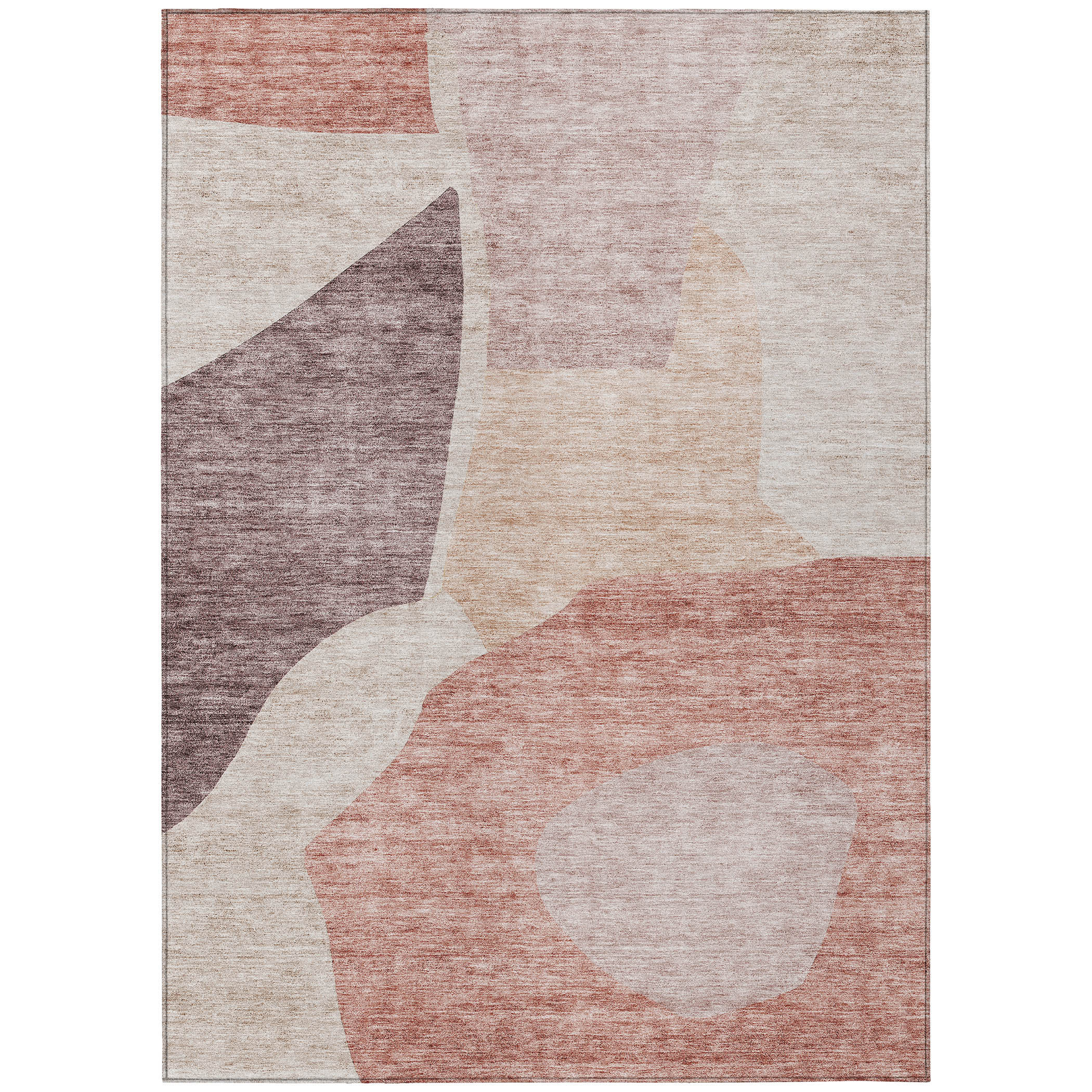 HomeRoots 10' X 14' Blush Pink And Mauve Abstract Washable Indoor ...