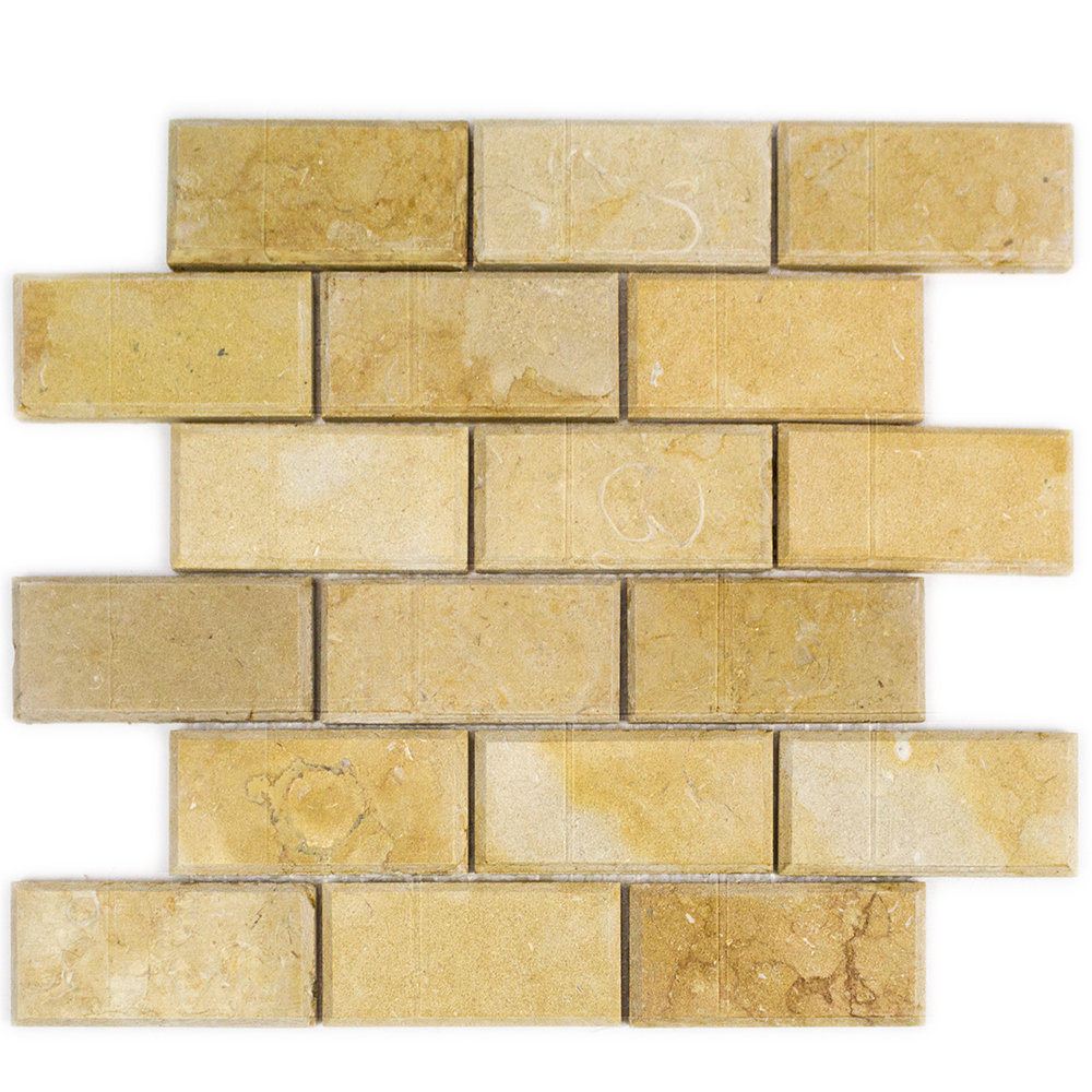 Bond Tile Chamfered 2" x 4" Marble Mosaic Wall & Floor Tile | Wayfair