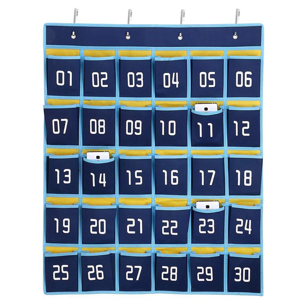 FixtureDisplays 30-Pocket Numbered Classroom Pocket Chart For Cell ...
