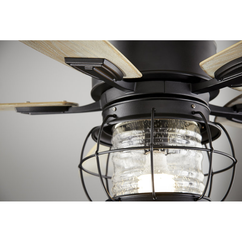 Breakwater Bay 52" Glazer Patio 5 Blade Ceiling Fan, Light Kit Included ...