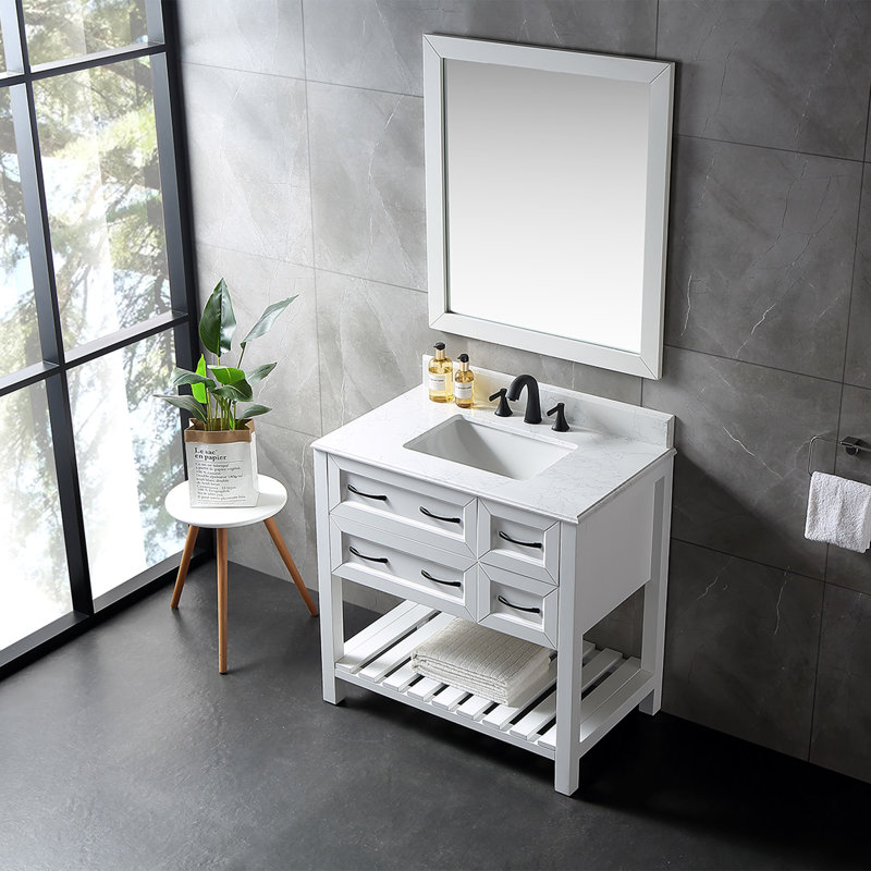Winston Porter Transitional Freestanding Bath Vanity with Engineer ...
