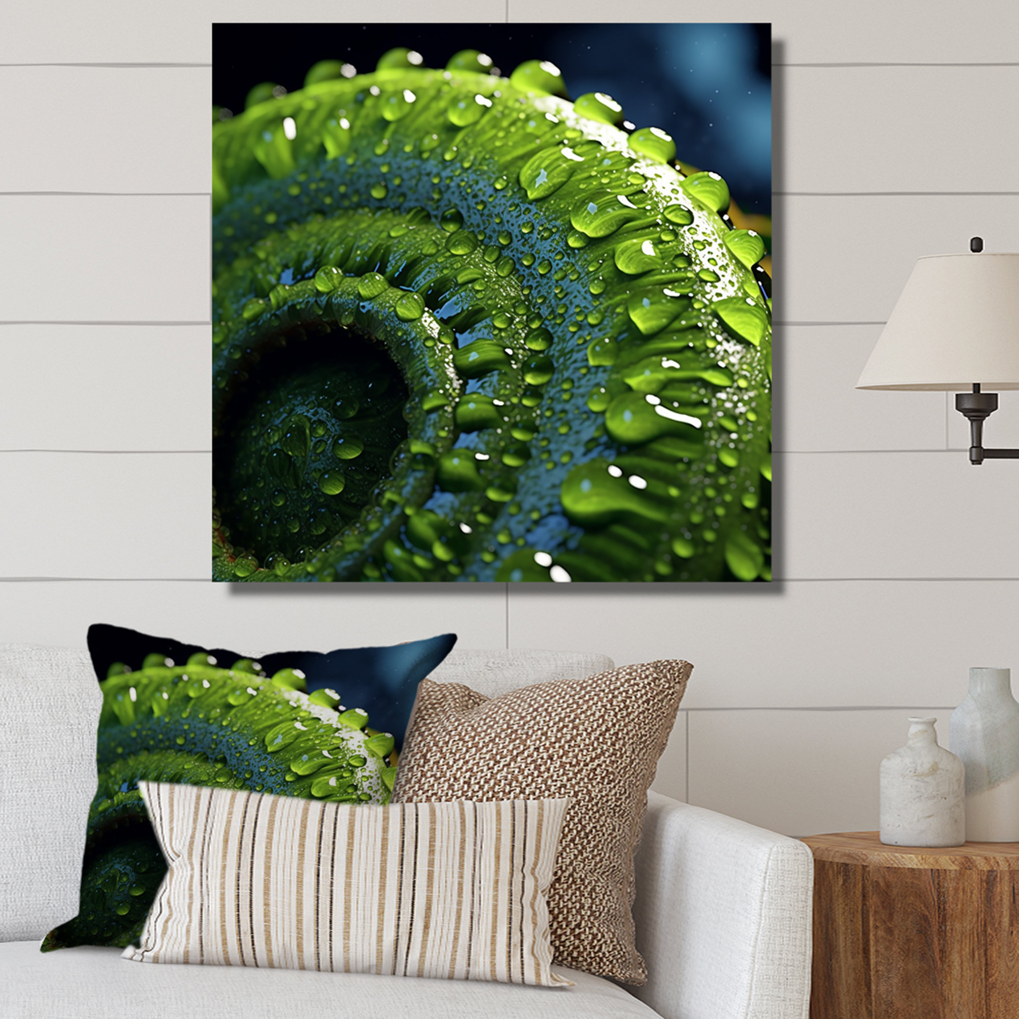 Ebern Designs Spiral Fern Covered With Dew Drops I On Canvas Print ...