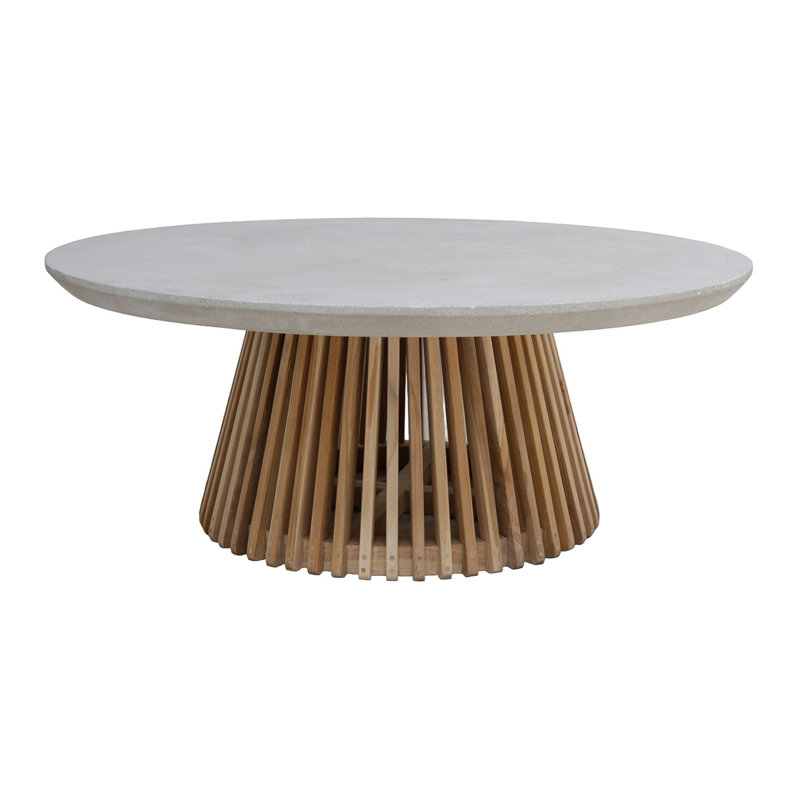 Spencer Abbadie woodcrafts Round Coffee Table With Lava Stone / Grc Top ...