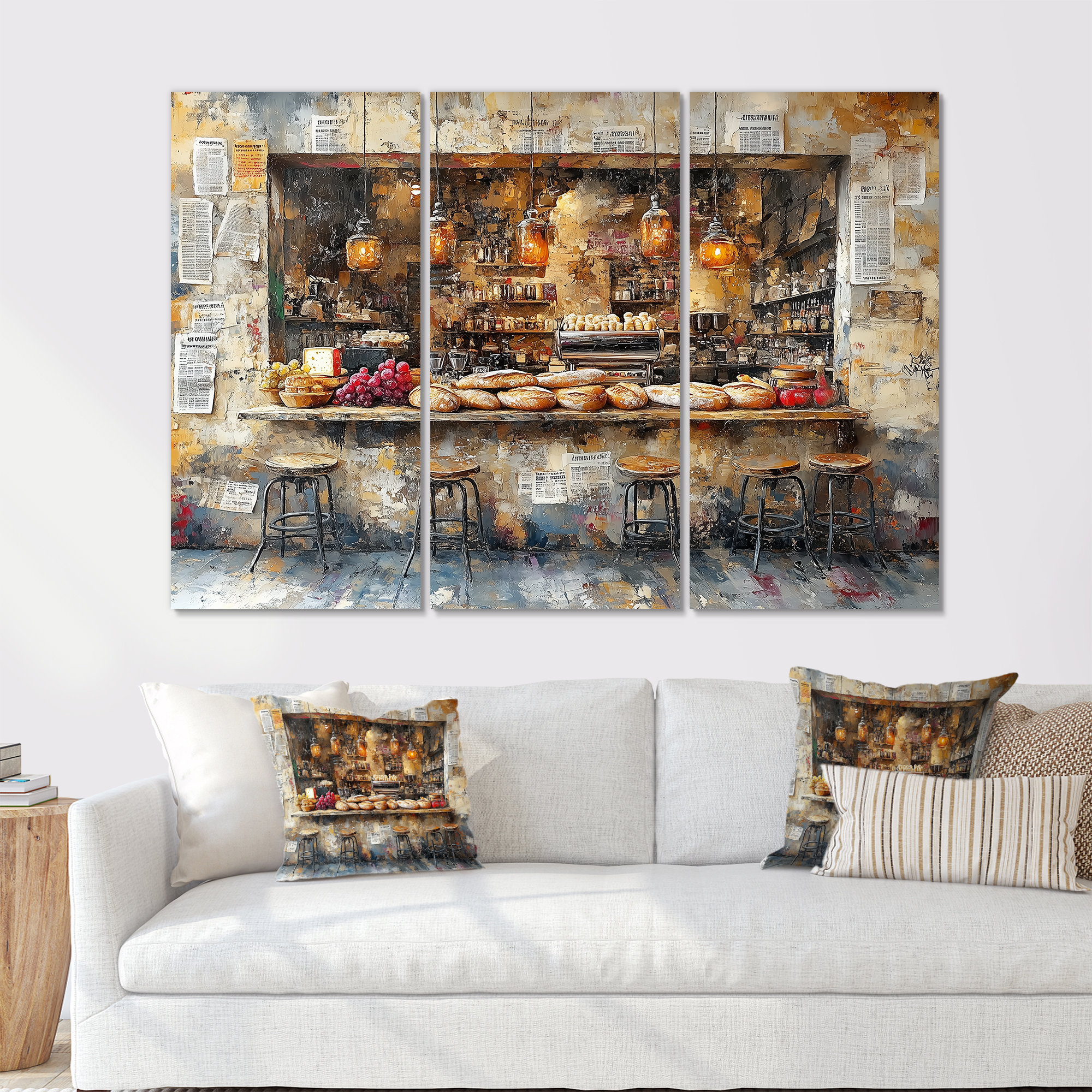 Astoria Grand French Cafe Baguette Paris Shop II - French Cafe Wall Art ...