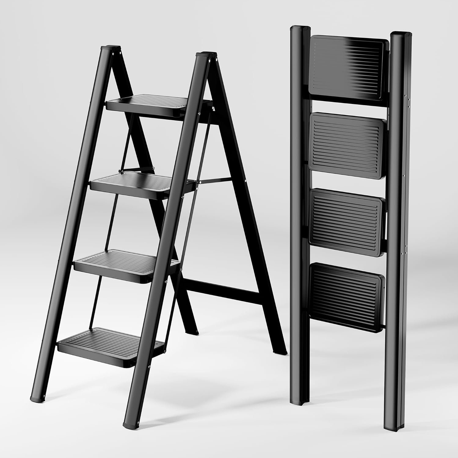 WFX Utility™ 4 Step Folding Ladder For Adults - Sturdy 330 Lbs Capacity ...