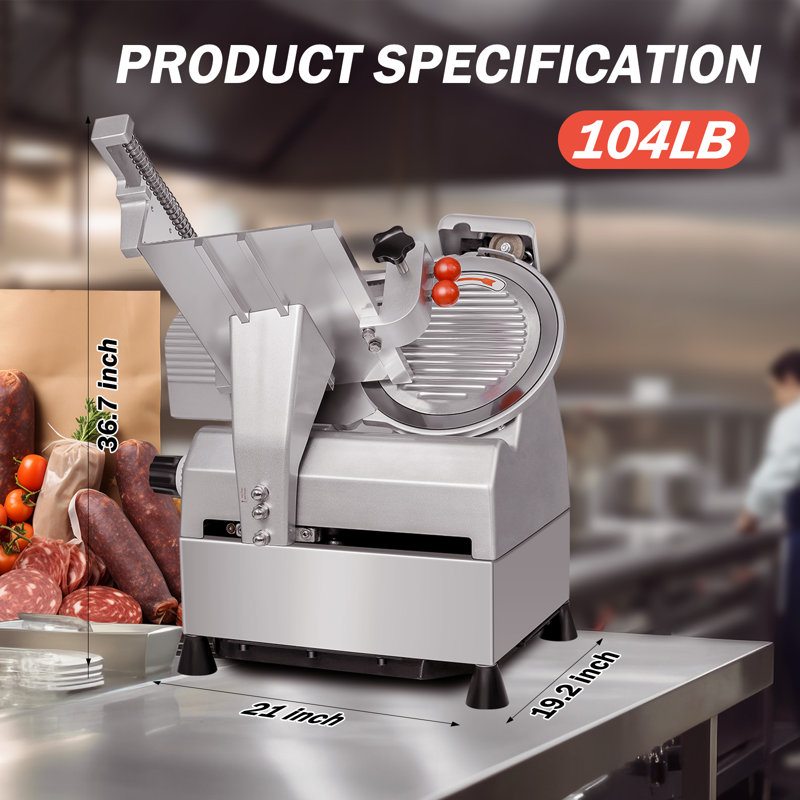 Kcourh Commercial Dual Motor Automatic Meat Slicer Adjustable Thickness ...