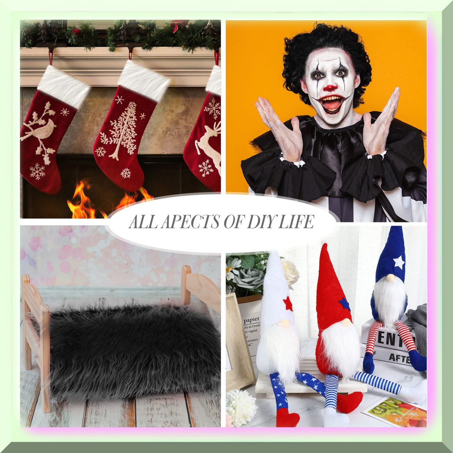 BRBCA DIY White Fluffy Fabric Patches 2x60 Inches | Wayfair