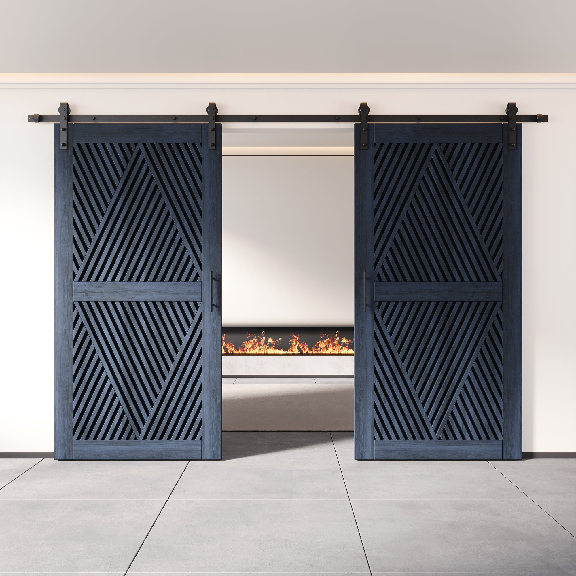 Homacer Navy Double 36in x 80in Unassembled & Finished Diamond Design ...