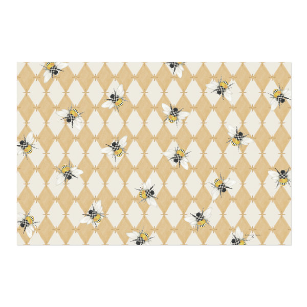 MacKenzie-Childs Honeycomb With Bees Floor Mat | Wayfair