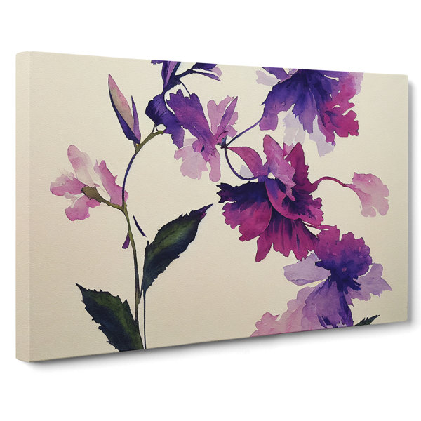 ClassicLiving Harmonious Watercolour Flowers - Wrapped Canvas Painting ...