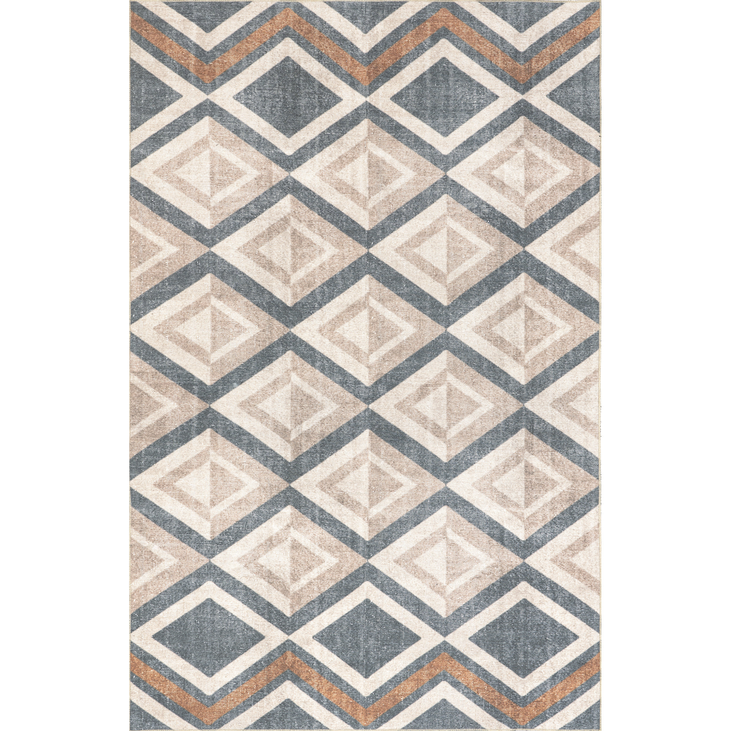 Union Rustic Bette SpinClean Vintage Machine Washable Area Rug ...