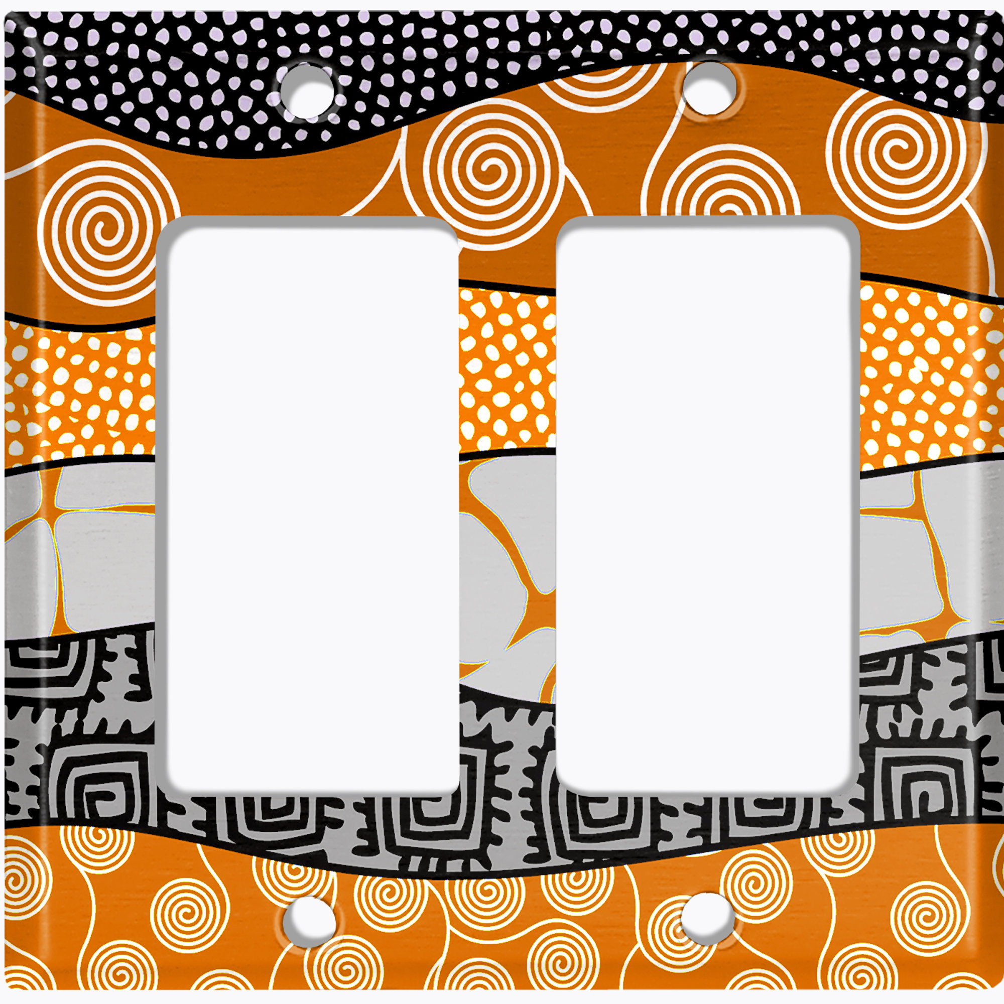 WorldAcc Safari Pattern African Tribal 2-Gang Toggle Light Switch Wall ...