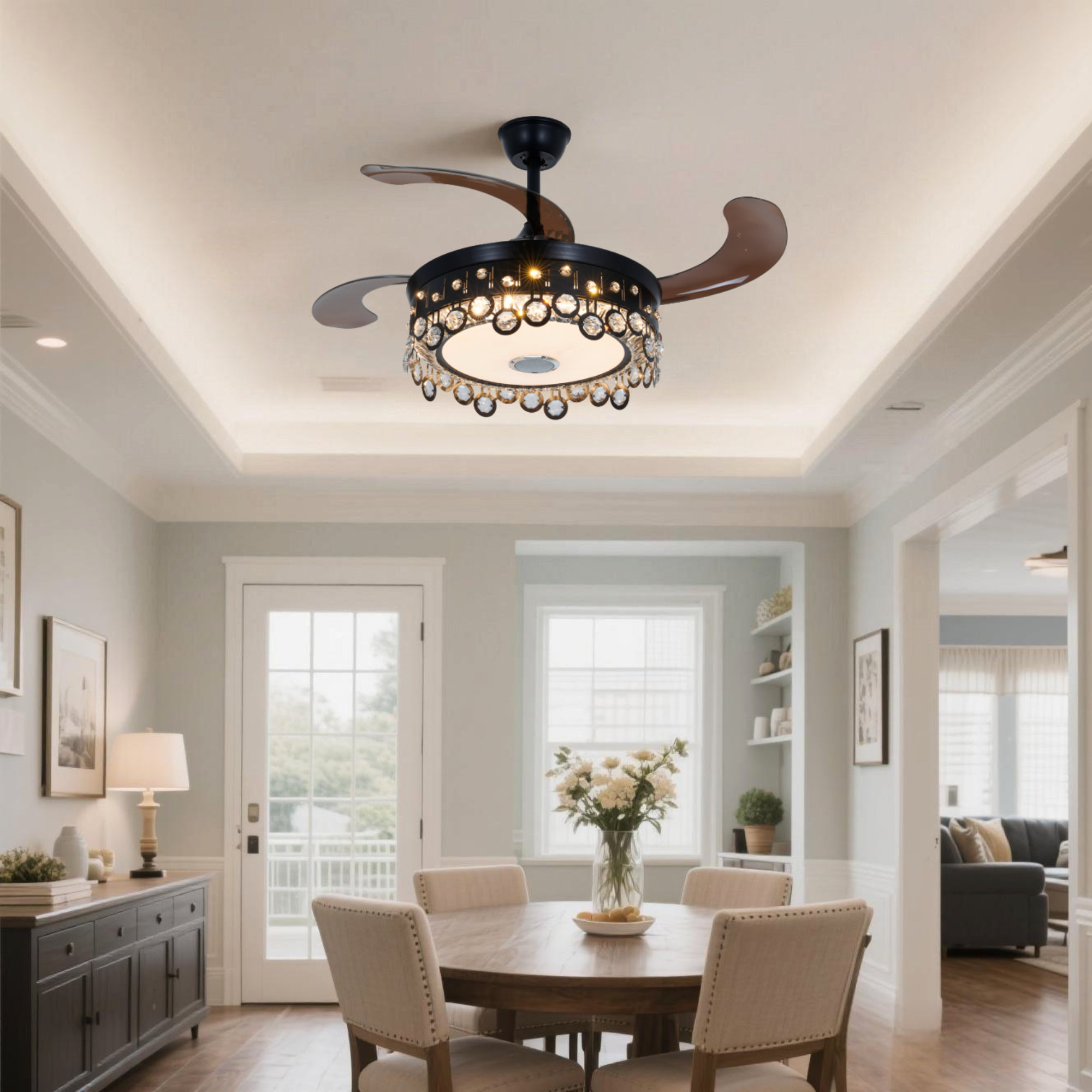 Astoria Grand Multi-functional Ceiling Light Fixture - 42 Inch Black ...