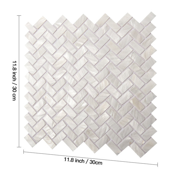 Art3d 11.8''x11.8'' Seashell Mosaic Tile for Kitcen,Bathroom,Pack of 10 ...