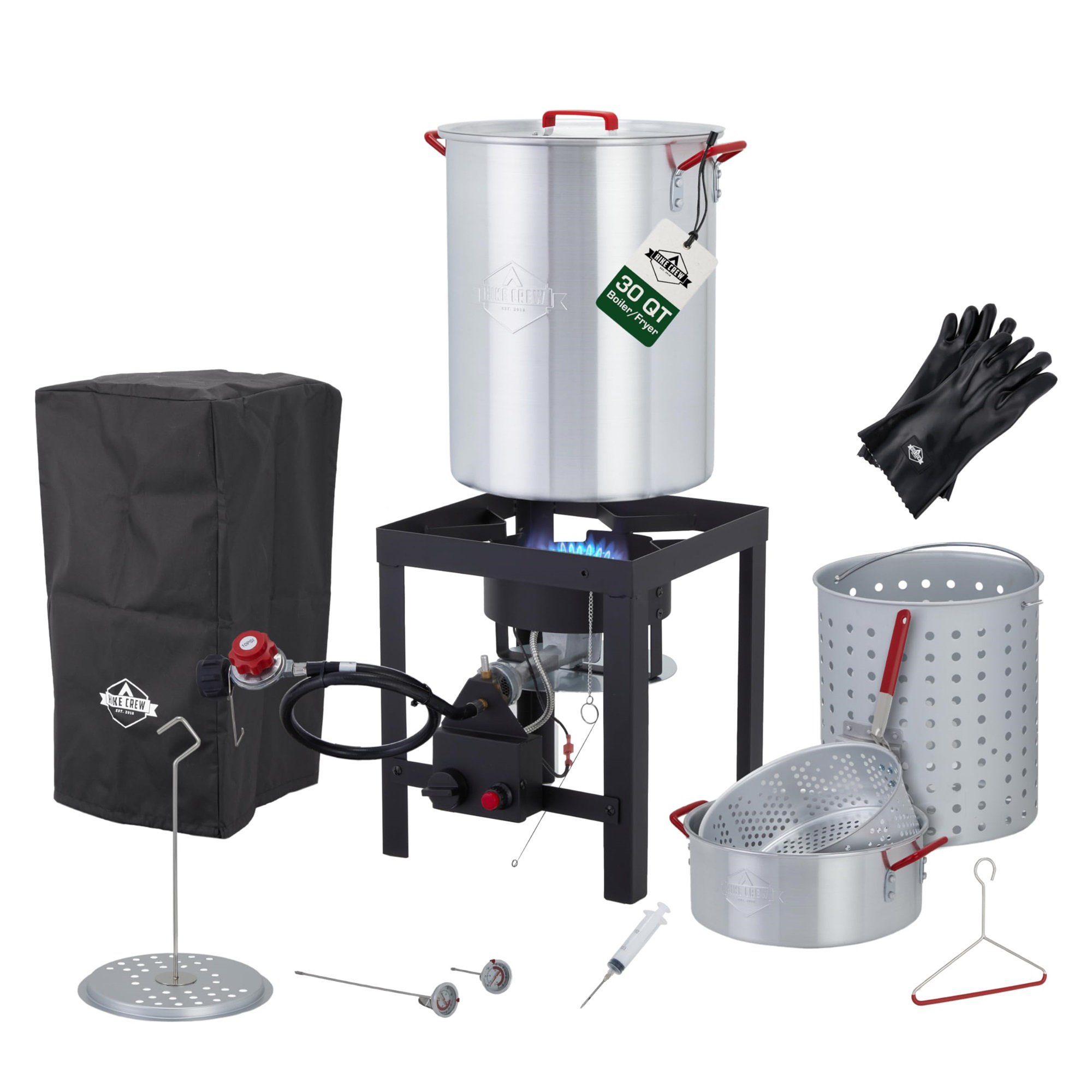 Hike Crew 14-Piece 50,000 BTU Outdoor Propane Turkey Fryer Kit with ...