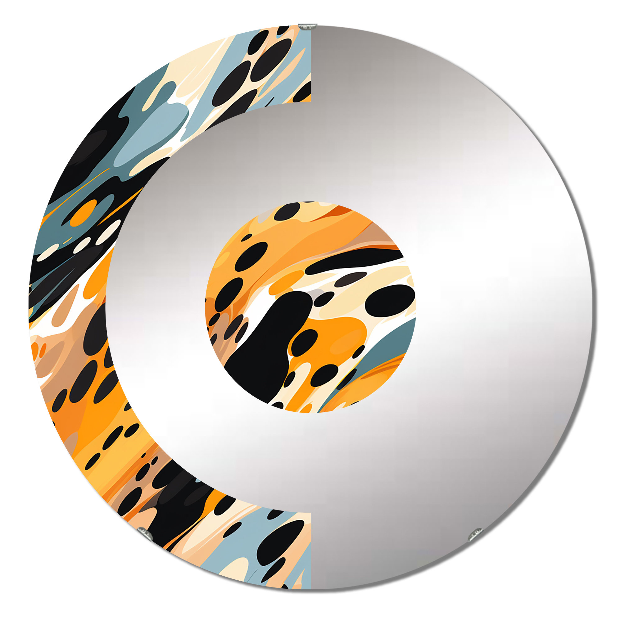 Design Art Multicolor Artistic Expression - Half Circle Wall Mirror ...