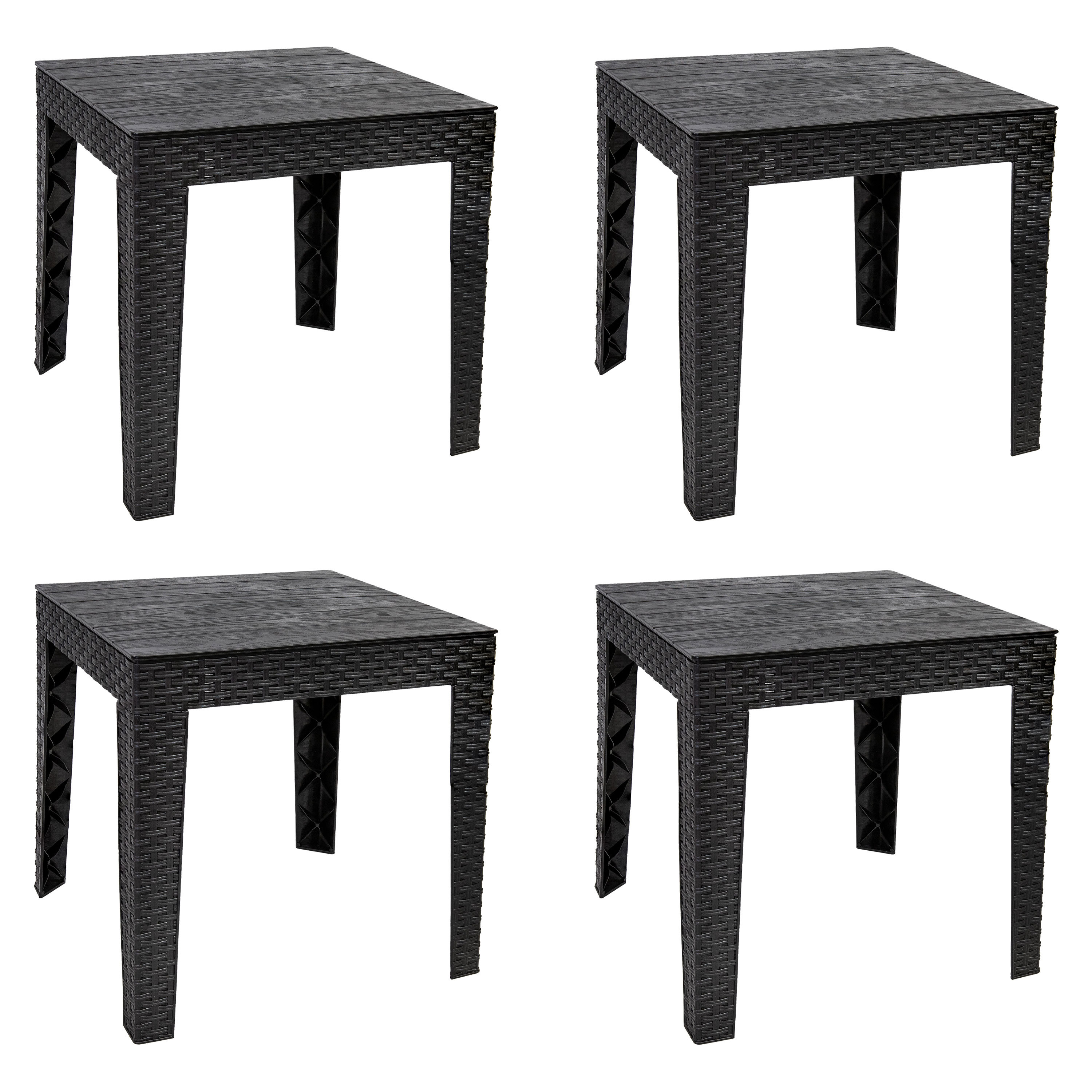 Ebern Designs 16.5" Square Weather-Resistant Outdoor End Tables - Black ...