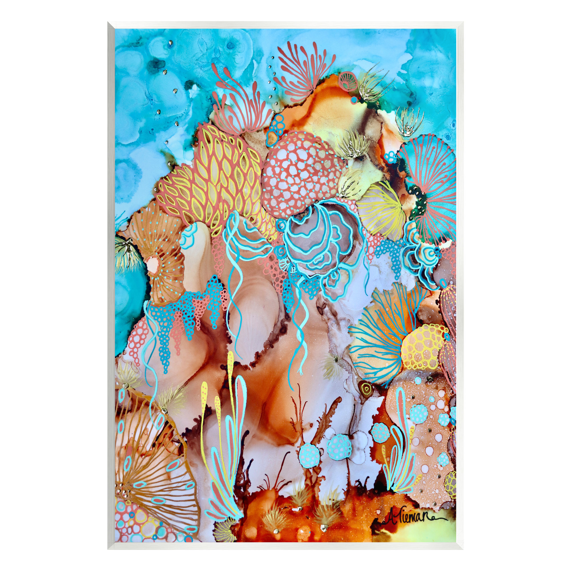 Stupell Industries Abstract Coral Reef Pattern by Amy Tieman | Wayfair