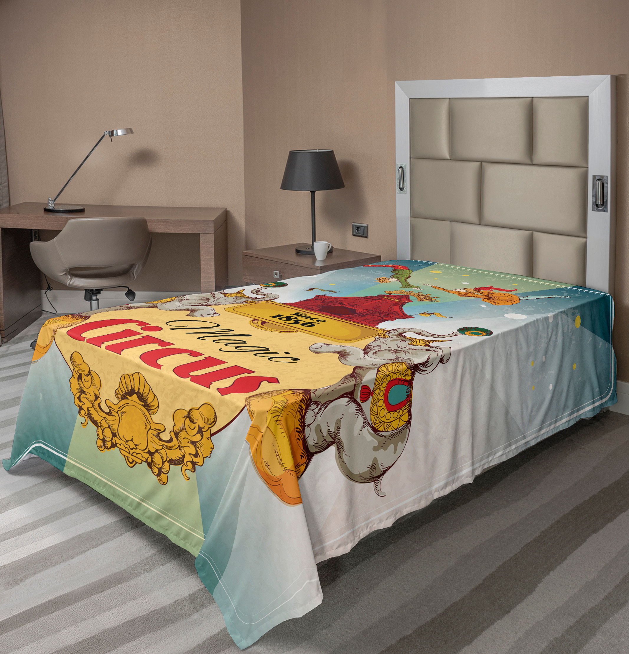 Ambesonne Colorful Top Flat Sheet Vintage Circus Tent Multicolor | Wayfair