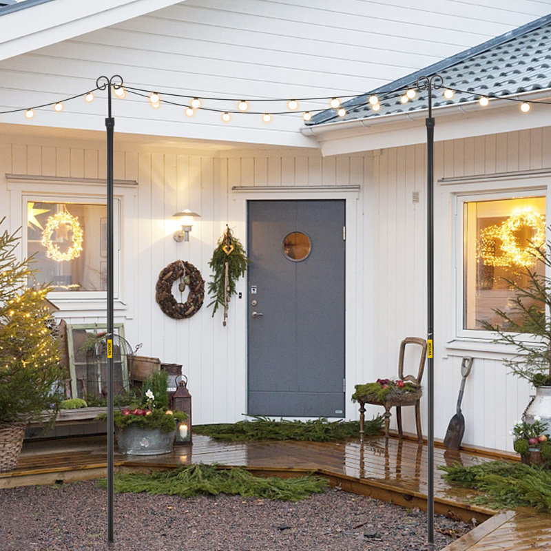 VEVOR String Light Poles, 2 Pack 9.7 FT, Outdoor Powder Coated ...