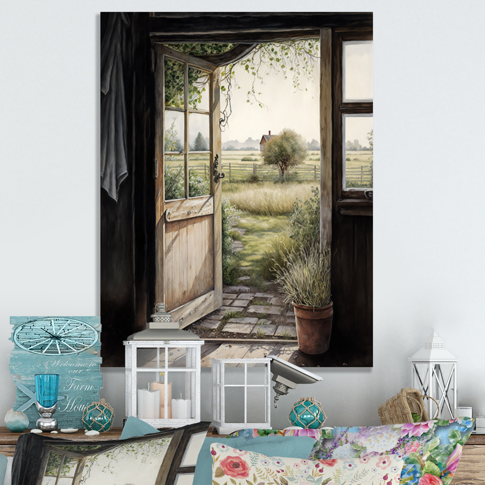 Mercer41 Farm Landscape Through A Door - Farm Landscape Wall Decor ...