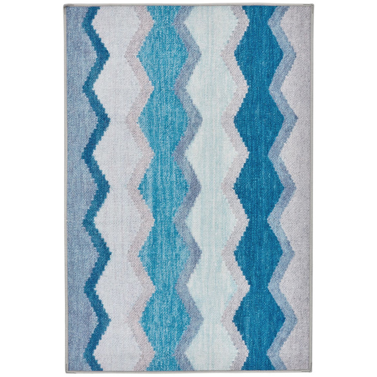 Dash and Albert Rugs Safety Net Blue Machine Washable Rug & Reviews ...