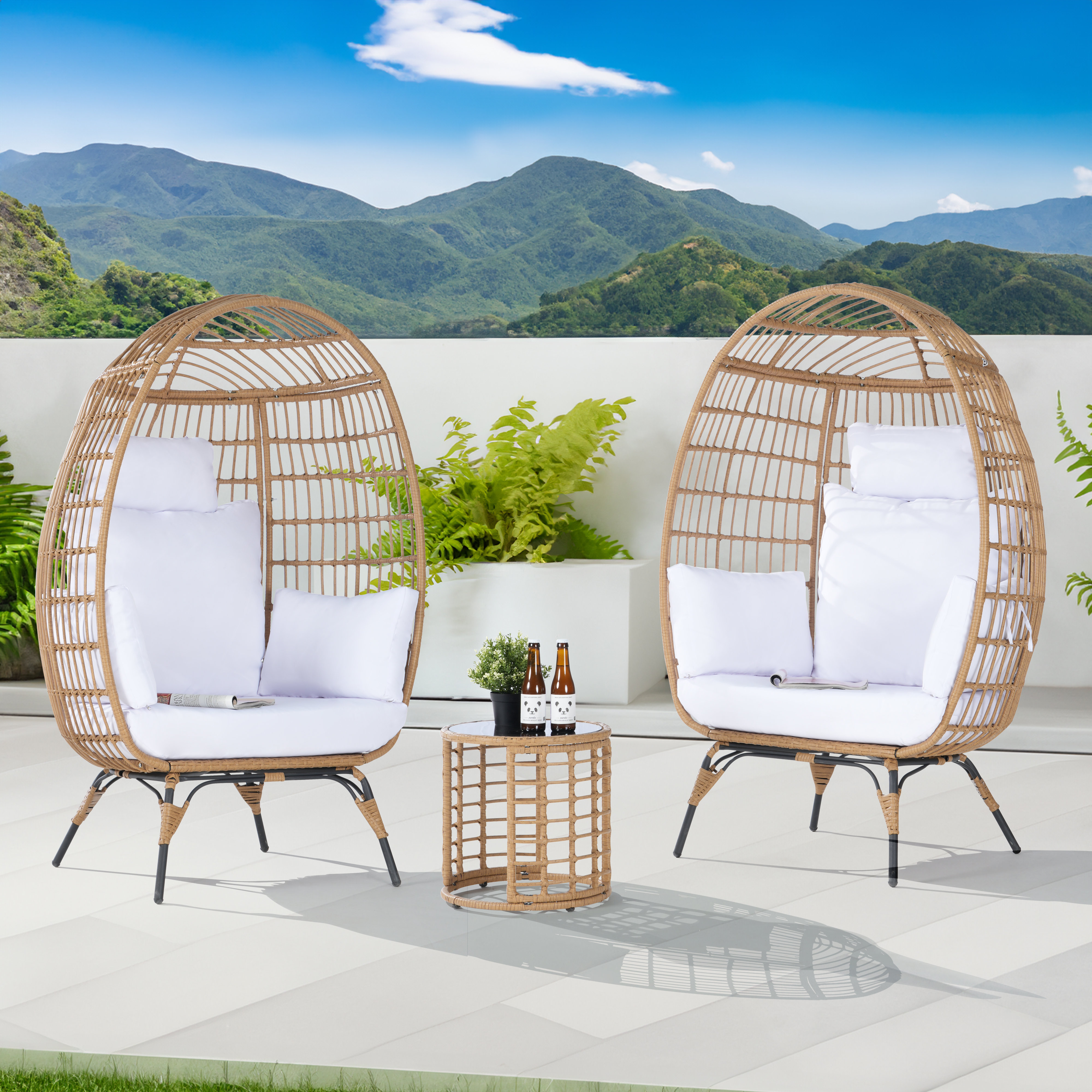 Dakota Fields Kempst 2 - Person Round Outdoor Dining Set with Cushions ...