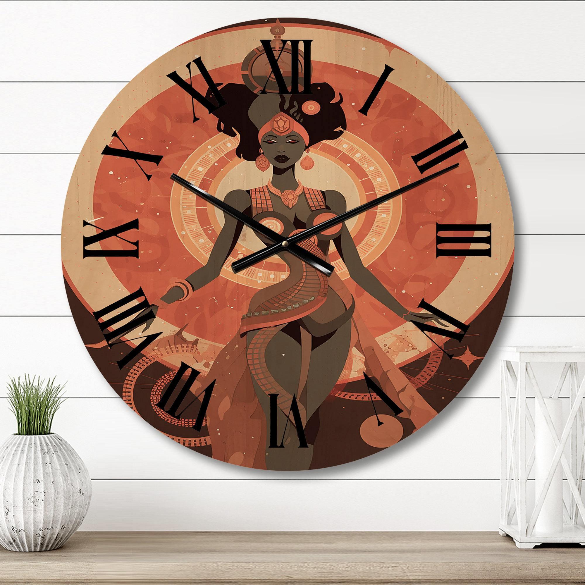 East Urban Home Graphic Retro African Goddess In Earth Tones IV ...