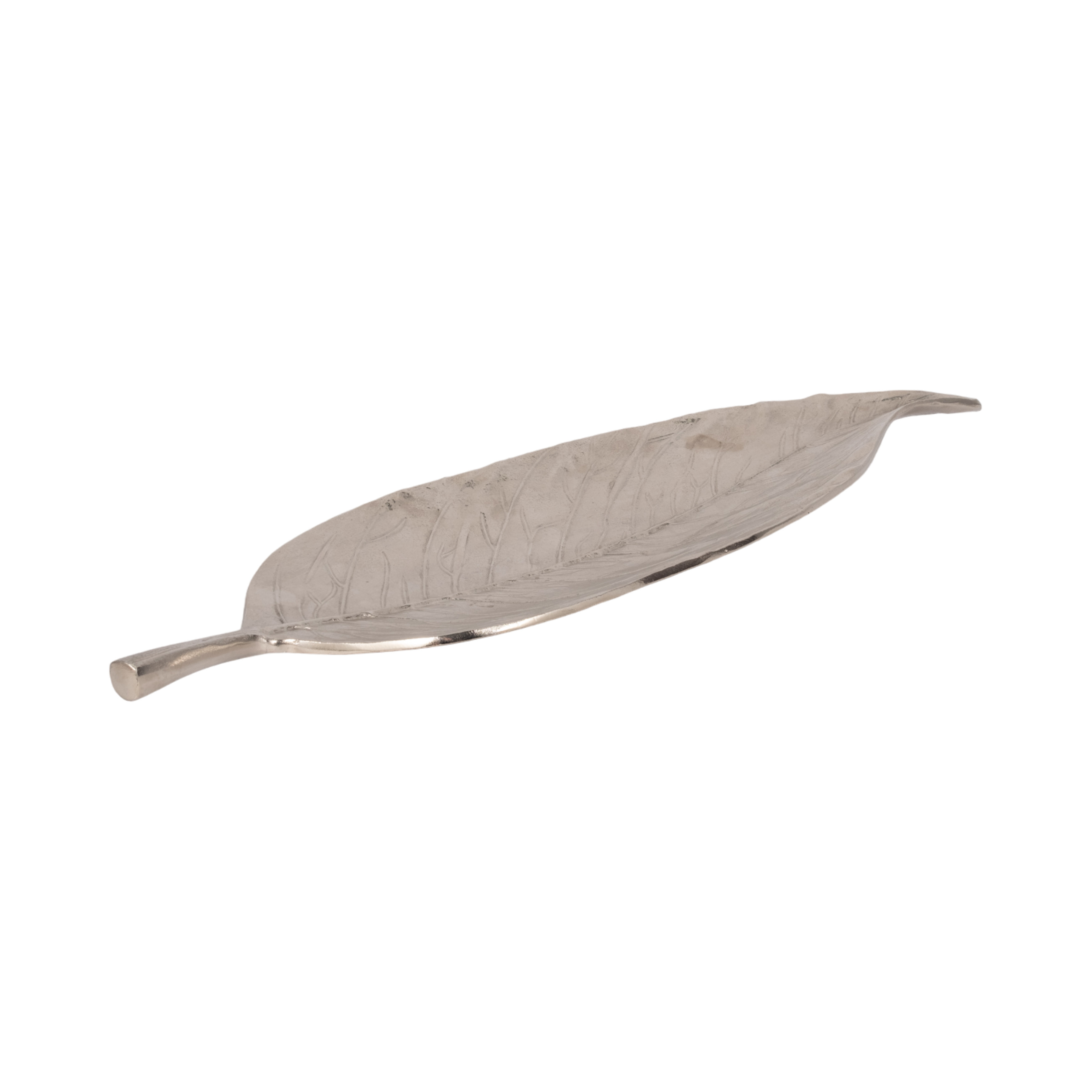 Canora Grey 26" Metal Leaf Platter Contemporary Silver Aluminum Leaf ...