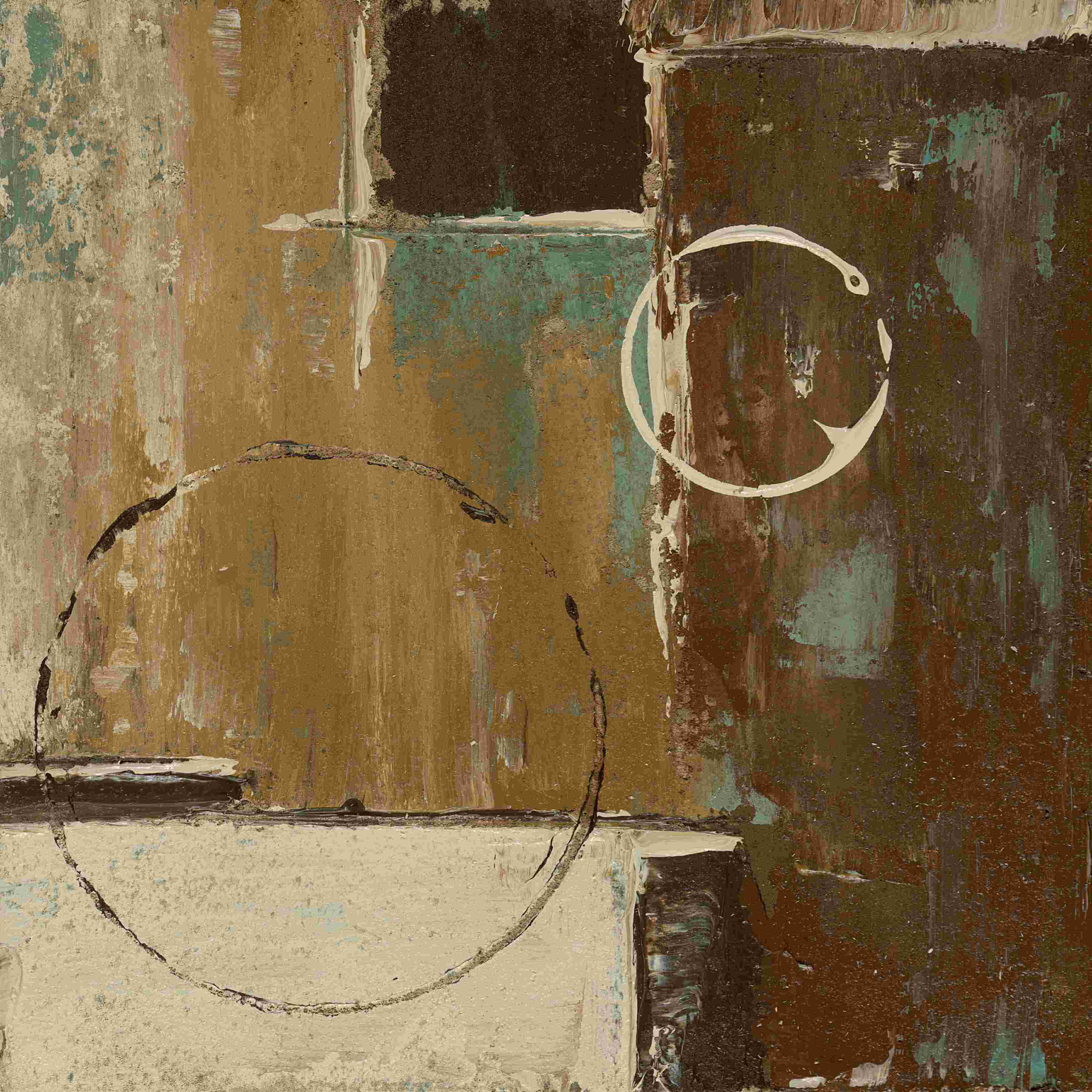 Wrought Studio™ Abstract Brown Geo Painting | Wayfair