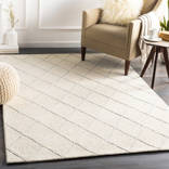 Langley Street Luzia Handmade Hand Tufted Wool Light Gray/White Rug ...
