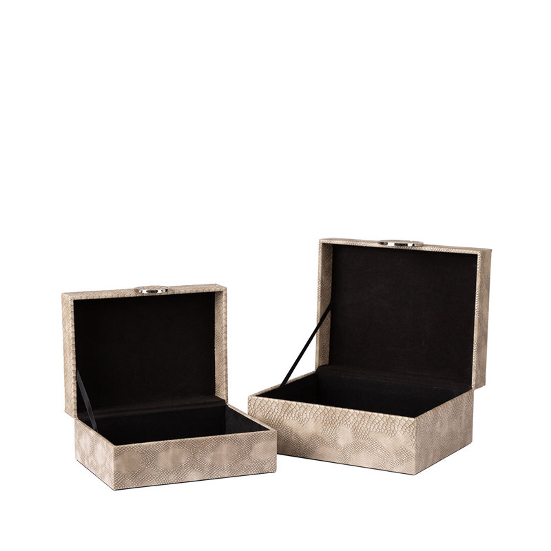 Bloomsbury Market 26cm Taupe Colour Faux Leather Storage Box Set ...