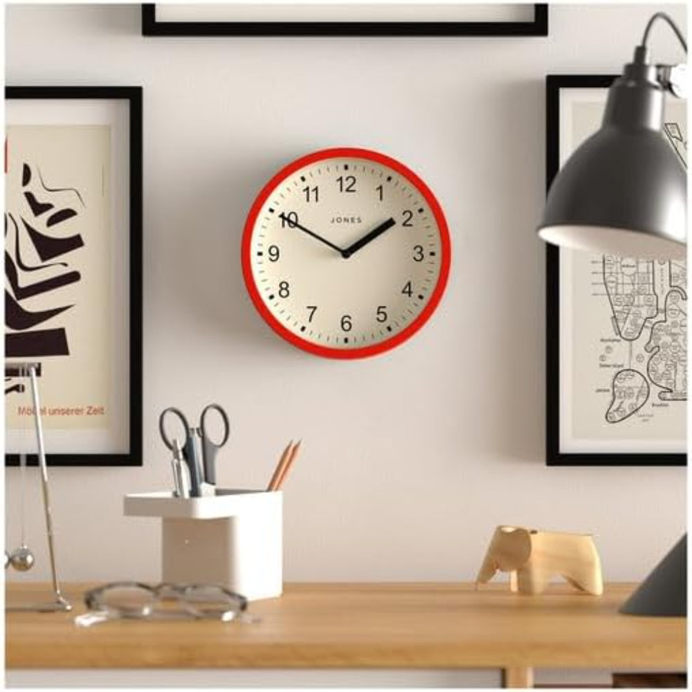 Latitude Run® JONES CLOCKS® The Spin | Small Clock | Round Wall Clock ...
