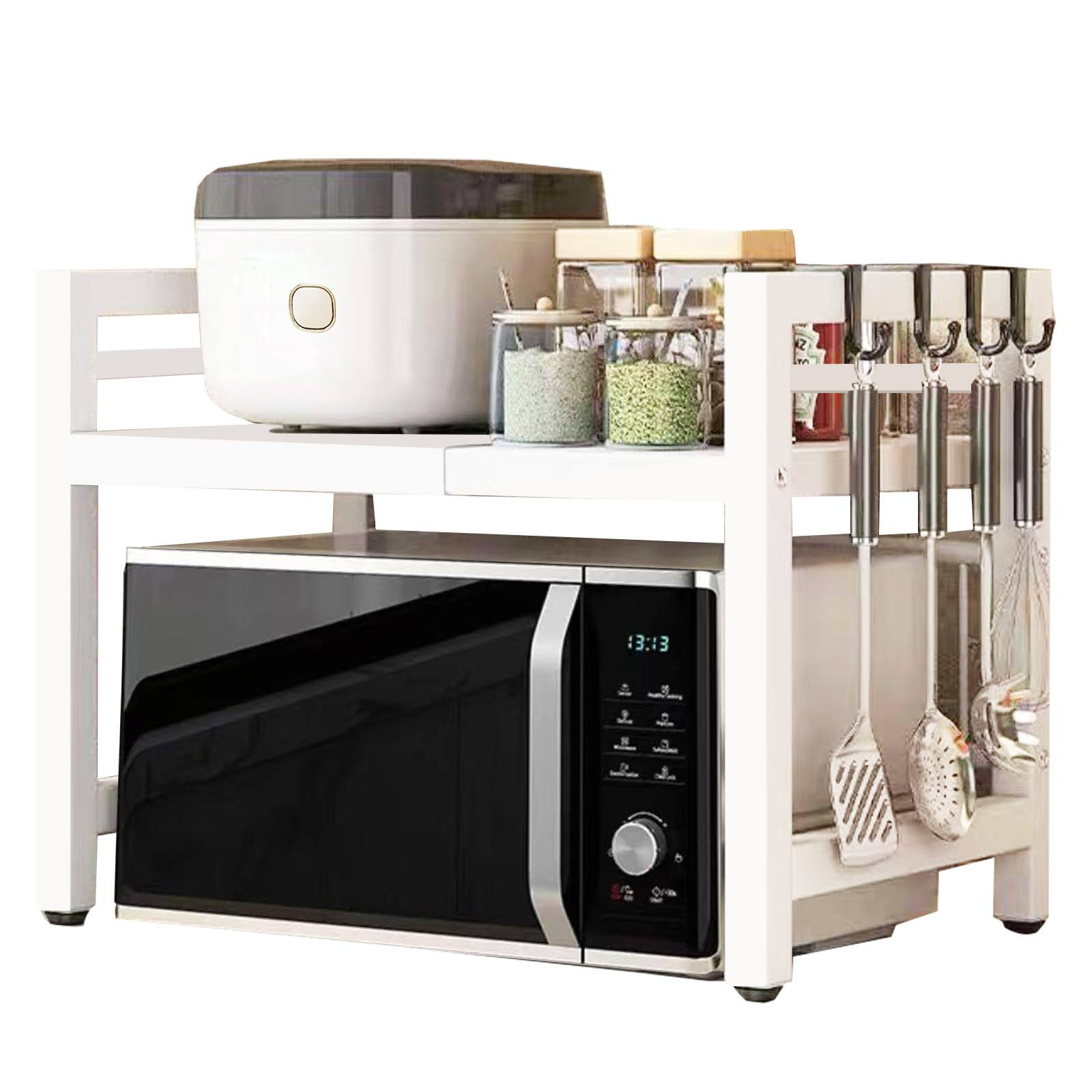 Ebern Designs Microwave Oven Rack Expandable Countertop Heavy Duty ...