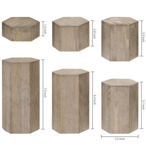 Gracie Oaks 6 Piece Hexagonal Display Stand Risers | Wayfair