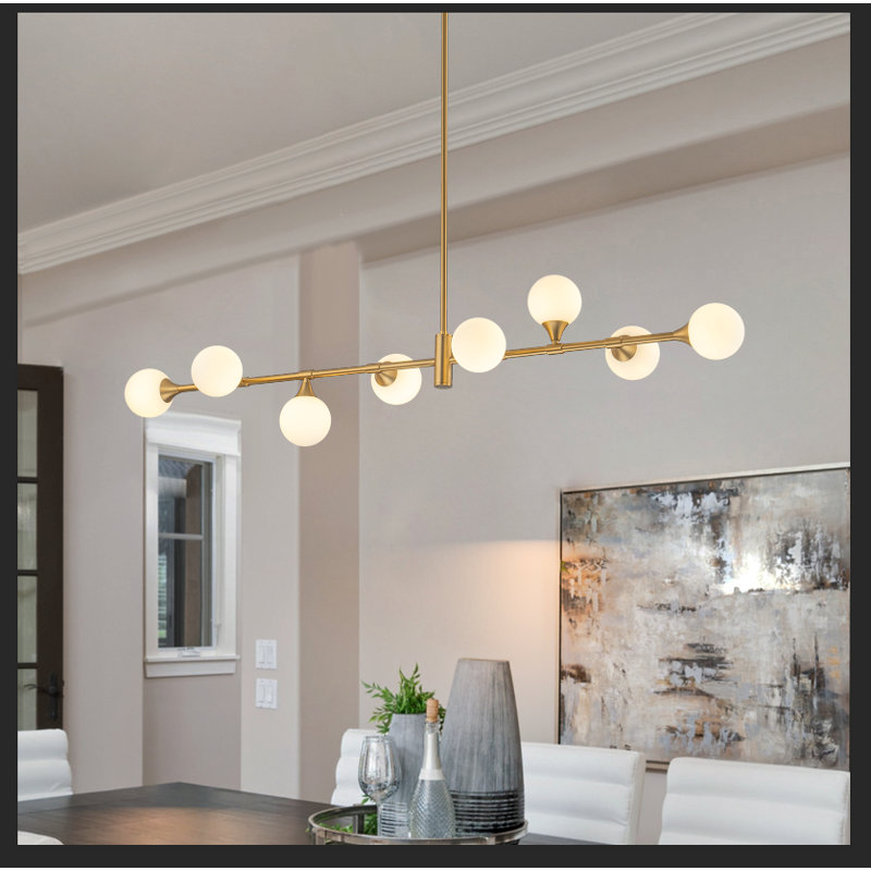 Mercer41 Kaynen 8 - Light Dimmable Sputnik Linear Chandelier | Wayfair